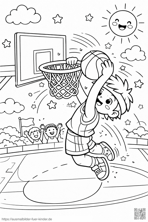 Basketball Ausmalbilder - Alltag - Kostenlos zum Ausdrucken